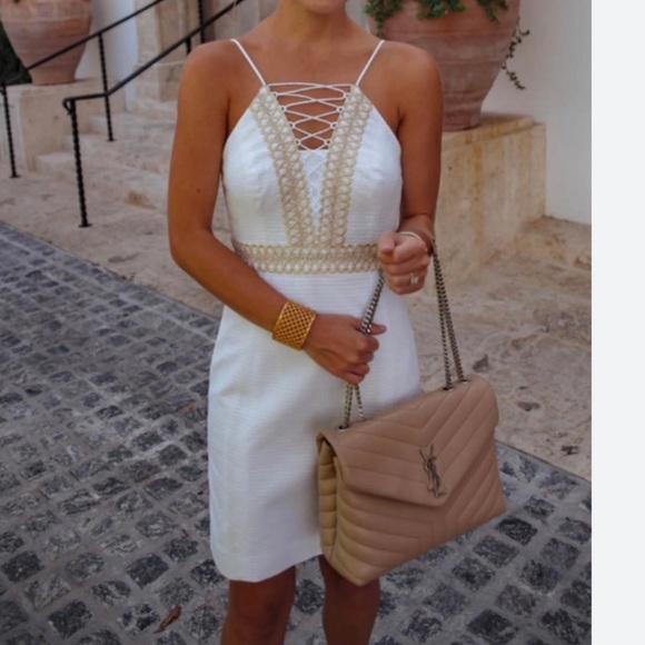 Lilly Pulitzer | Dresses | Lilly Pulitzer 0 Trista White Gold Dress ...